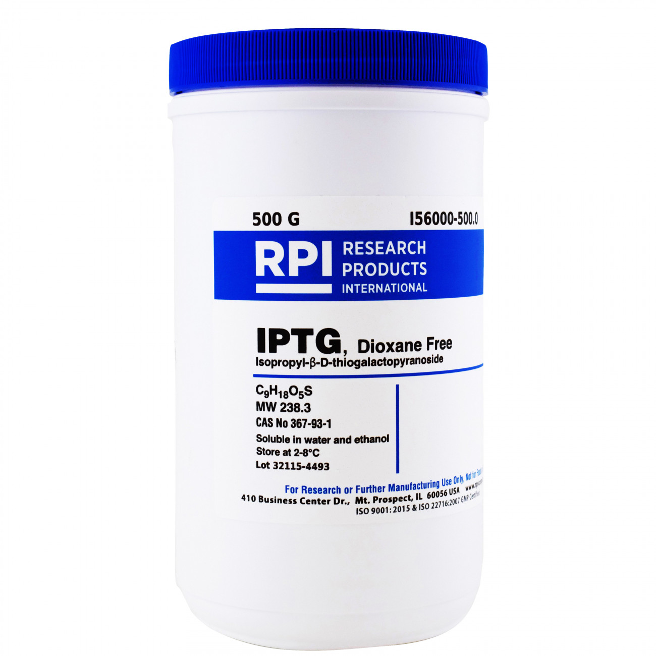 I56000-500.0 - IPTG [Isopropyl-β-D-thiogalactopyranoside], Dioxane Free, 500 Grams